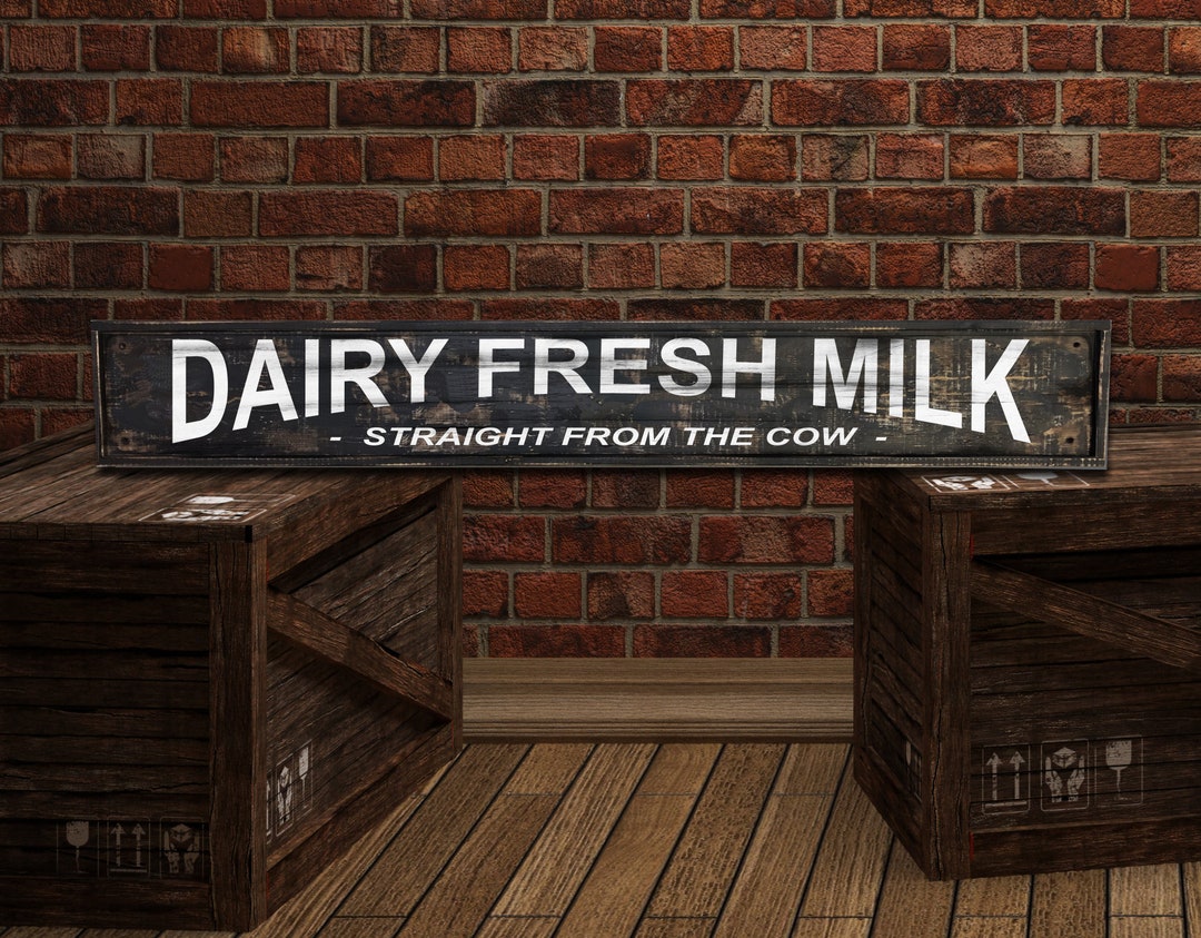 Large Dairy Fresh Milk Sign for Farmhouse Home or Business Decor ...