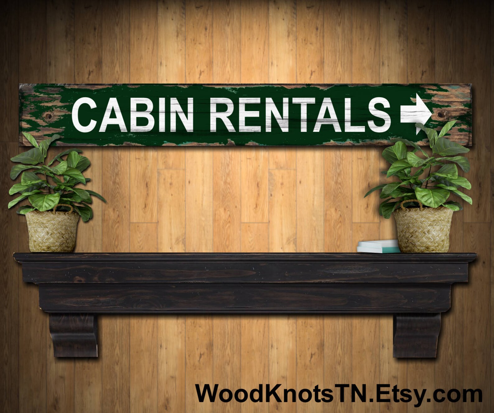 Cabin Rental Business Sign Rustic Distressed Handmade Cabin | Etsy