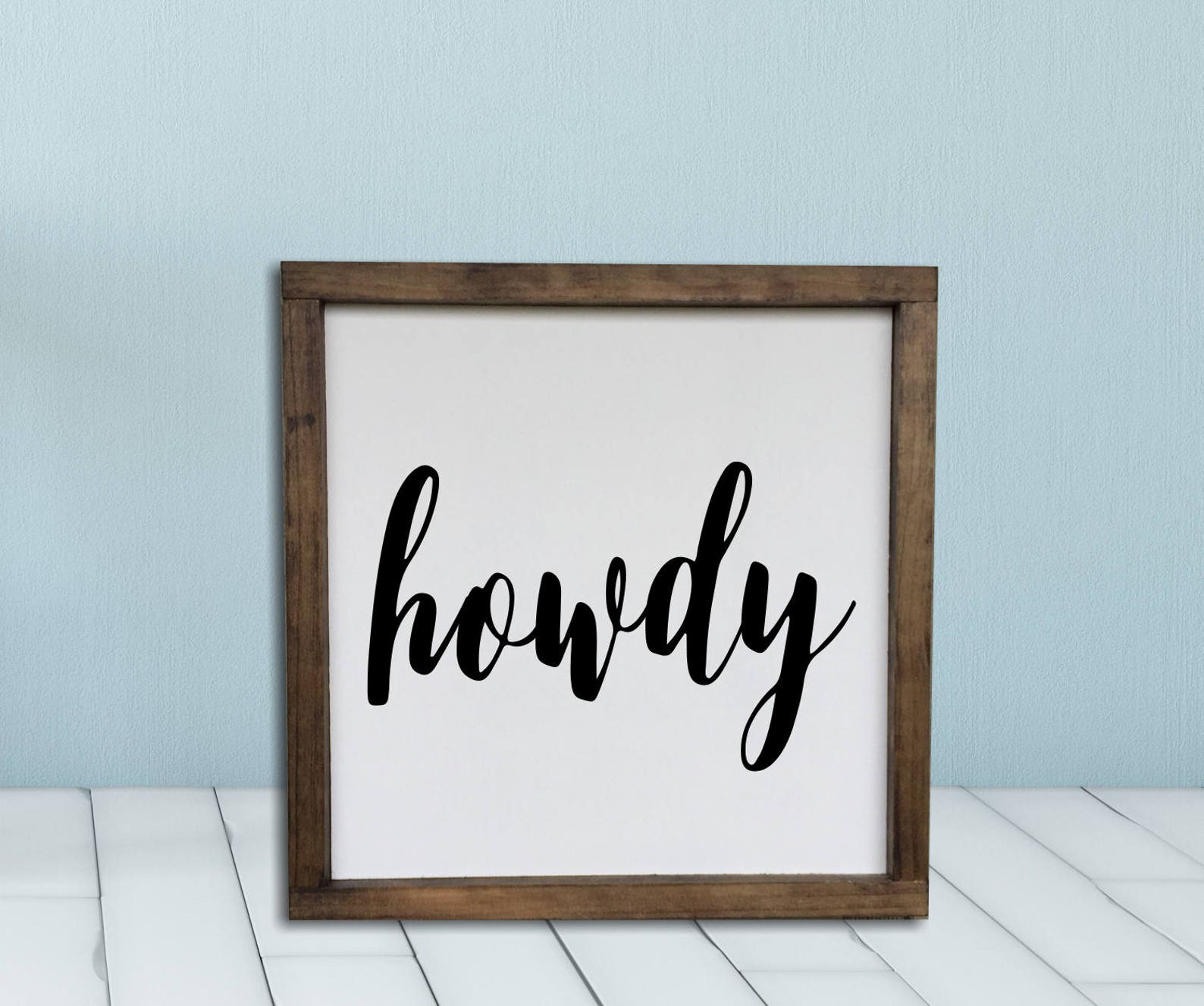 Howdy Sign Farmhouse Style Wood Sign Family Gift Home - Etsy