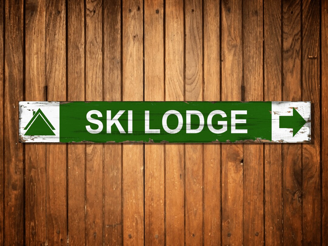 Ski Lodge Resort Skiing Snowboard Hiking Rustic Wooden Sign. - Etsy