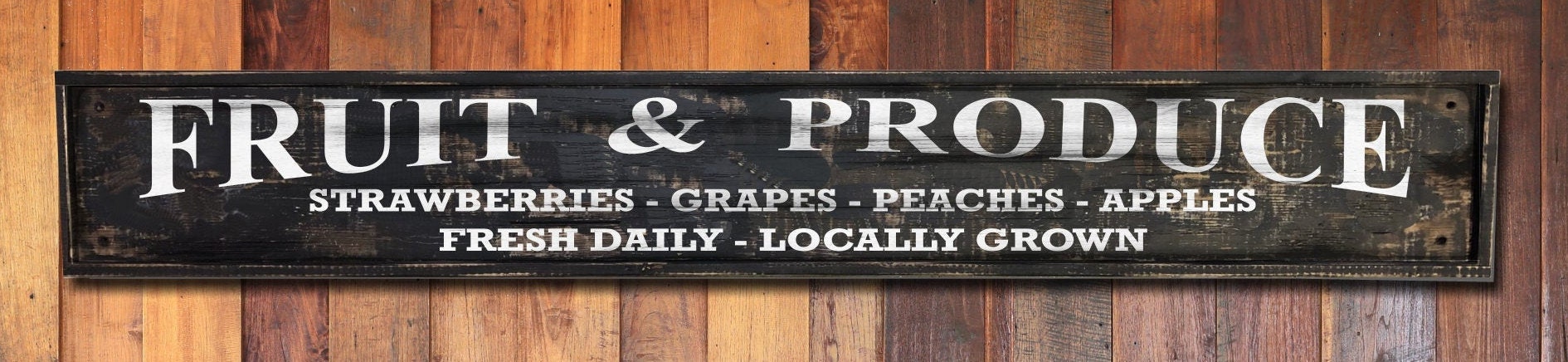 Fruit and Produce Wood Sign Fresh Daily Locally Grown Sign - Etsy