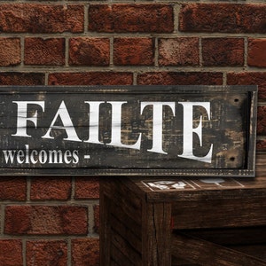 Cead Mile Failte Rustic Wood Framed Sign One Hundred Thousand | Etsy