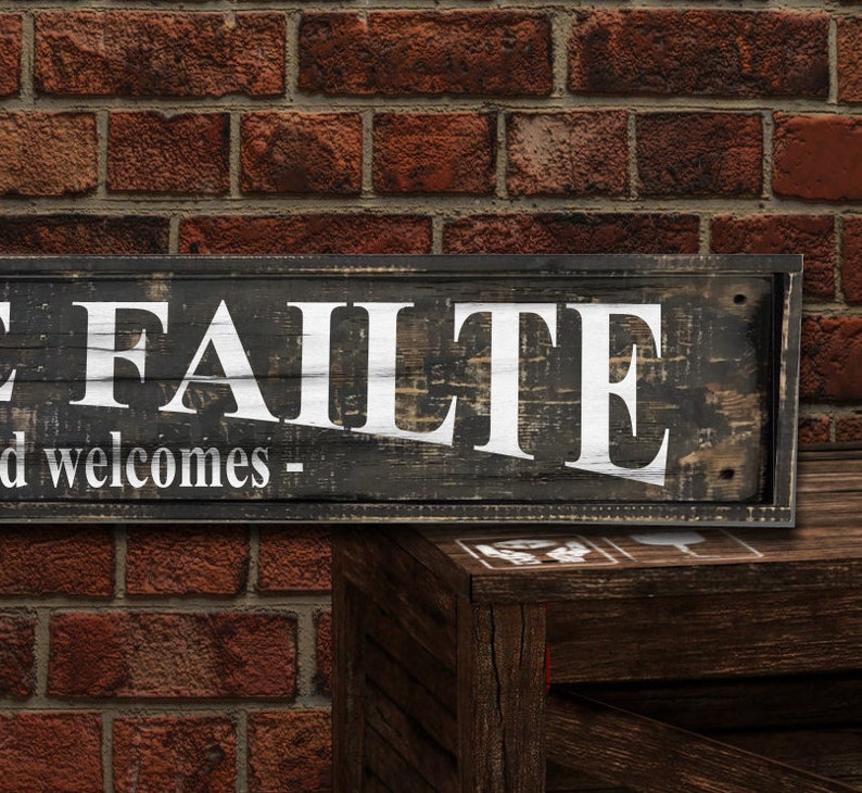 Cead Mile Failte Rustic Wood Framed Sign One Hundred Thousand - Etsy