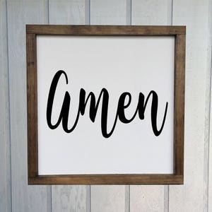 Amen Sign, Farmhouse Decor, Religious Sign, Wood Sign, Family Gift ...