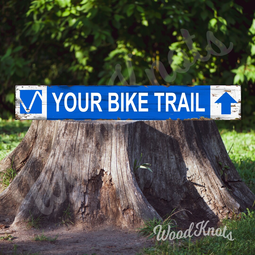Bike Trail Sign Personalized Intermediate Mountain Bike Hiking Style ...