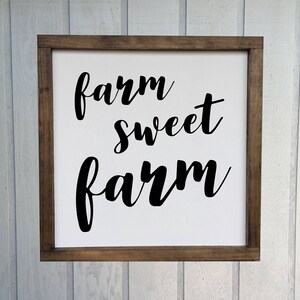Farm Sweet Farm Sign, Farmhouse Style, Wood Sign, Family Gift, Home ...