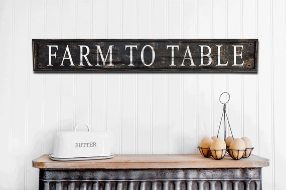 Farm to Table Rustic Farmhouse Style Sign Framed Handmade | Etsy