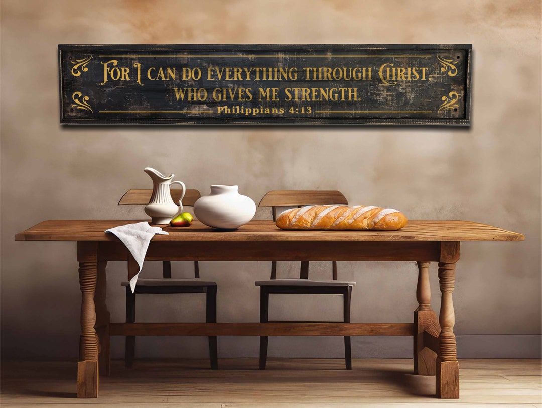 Large Wood Bible Scripture Sign, Handmade Framed Rustic Wall Decoration ...