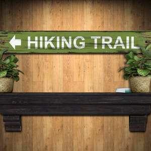 Hiking Trail Rustic Wooden Sign Suitable for Game Room - Etsy