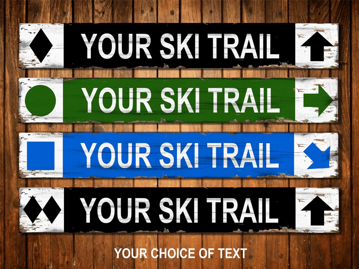 Personalized Custom 4 Piece Ski Trail Signs Resort Lodge and - Etsy