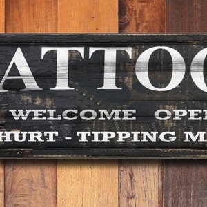 Personalized Tattoo Shop Home Decor Business Rustic Wooden Framed Sign ...