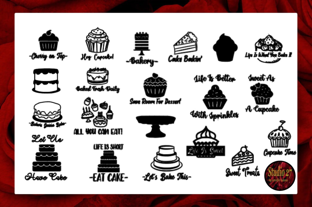 Cake & Cupcake SVG Bundle- Instant Download - Commercial Use Ok ...