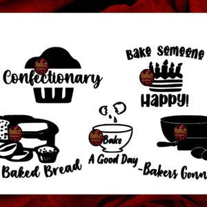 Baking SVG Bundle: Bakery Confectionary Designs (digital Download ...
