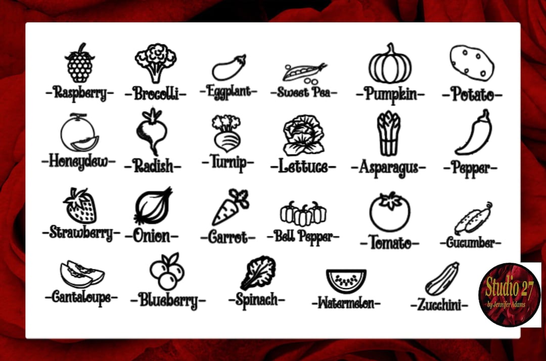 Garden Label SVG Bundle- Instant Download - Commercial Use Ok - Fruit ...