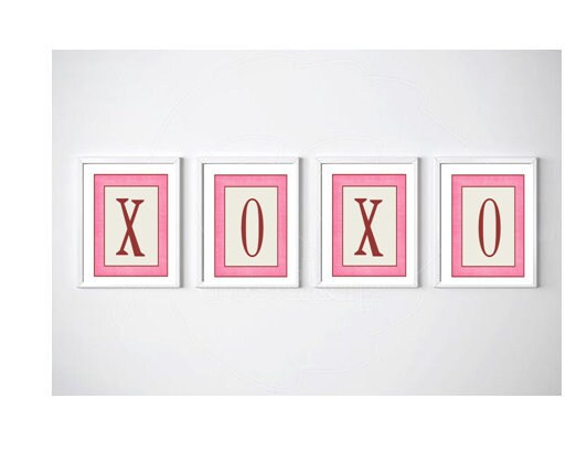 Valentine Art INSTANT DOWNLOAD Printable XOXO Pink Dot Tiered Tray Fake ...