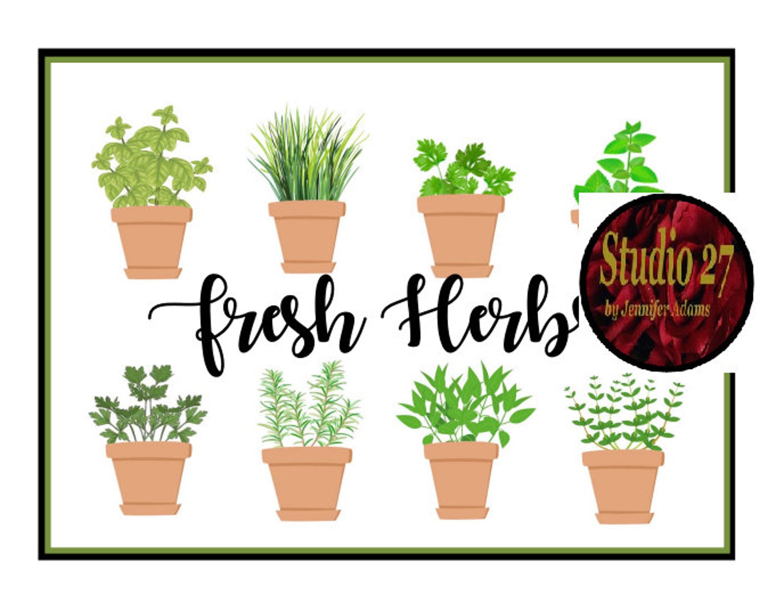 Herb Art INSTANT DOWNLOAD - Printable - Fresh Herbs - Garden Decor ...