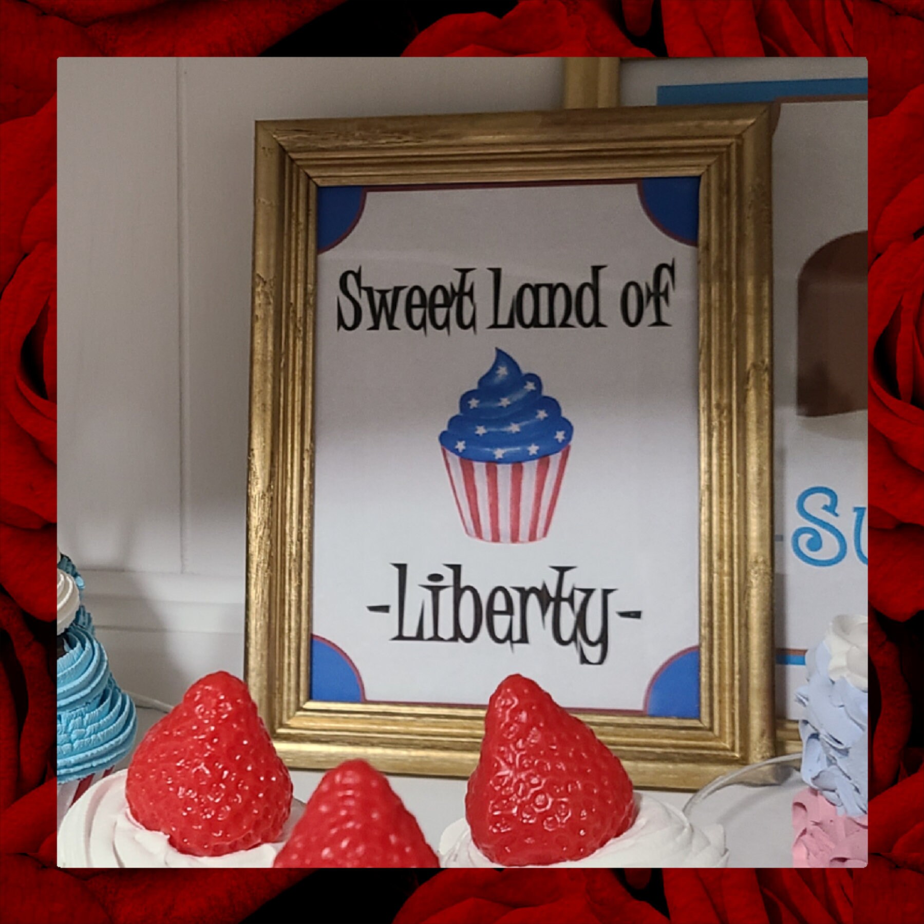 4th of July Printable INSTANT DOWNLOAD Sweet Land of Liberty Cupcake ...