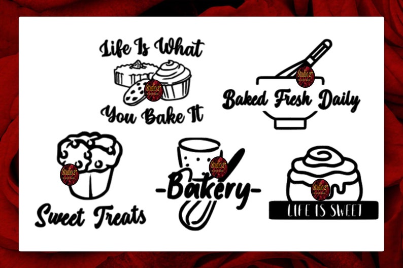 Baking SVG Bundle: Bakery Confectionary Designs (digital Download ...