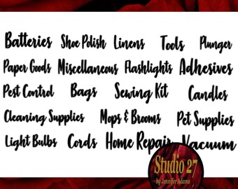 Linen Closet Organization Labels SVG Bundle- Instant Download ...