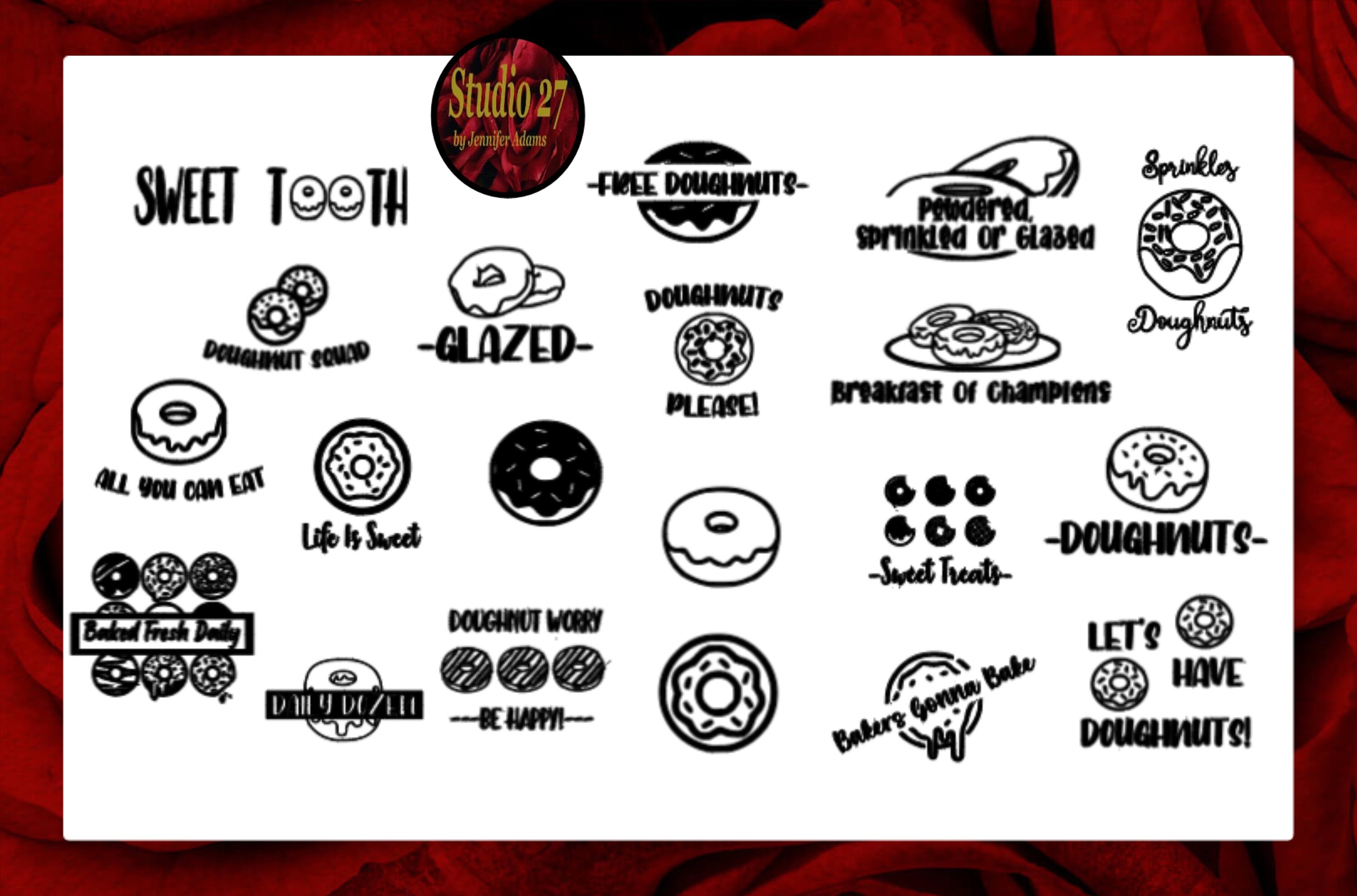 Doughnut SVG Bundle- Instant Download - Commercial Use Ok - Kitchen ...