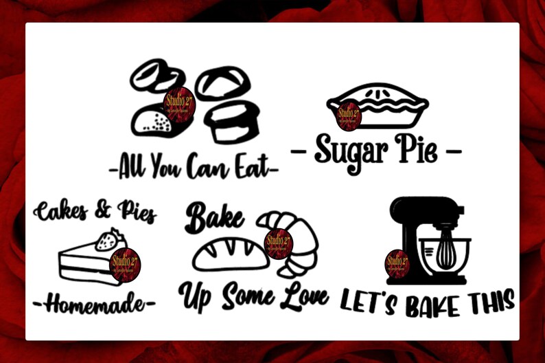 Baking SVG Bundle: Bakery Confectionary Designs (digital Download ...