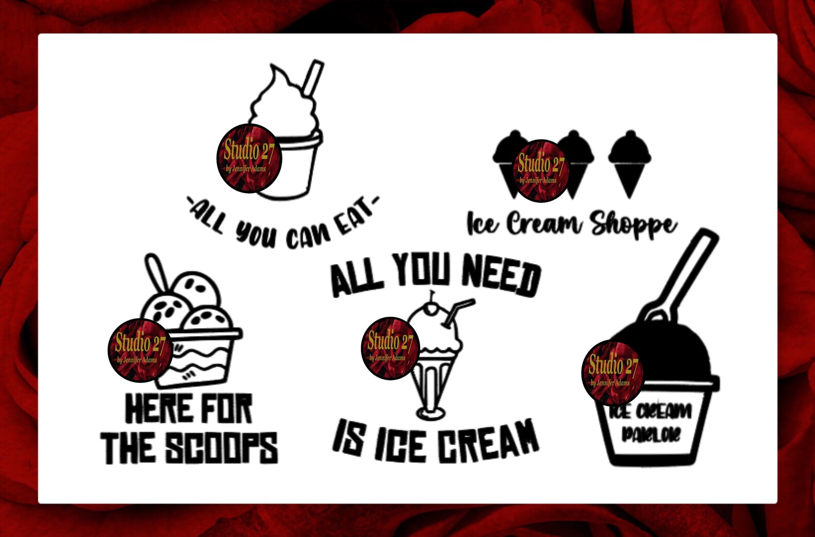 Ice Cream SVG Bundle- Instant Download - Commercial Use Ok - Kitchen ...