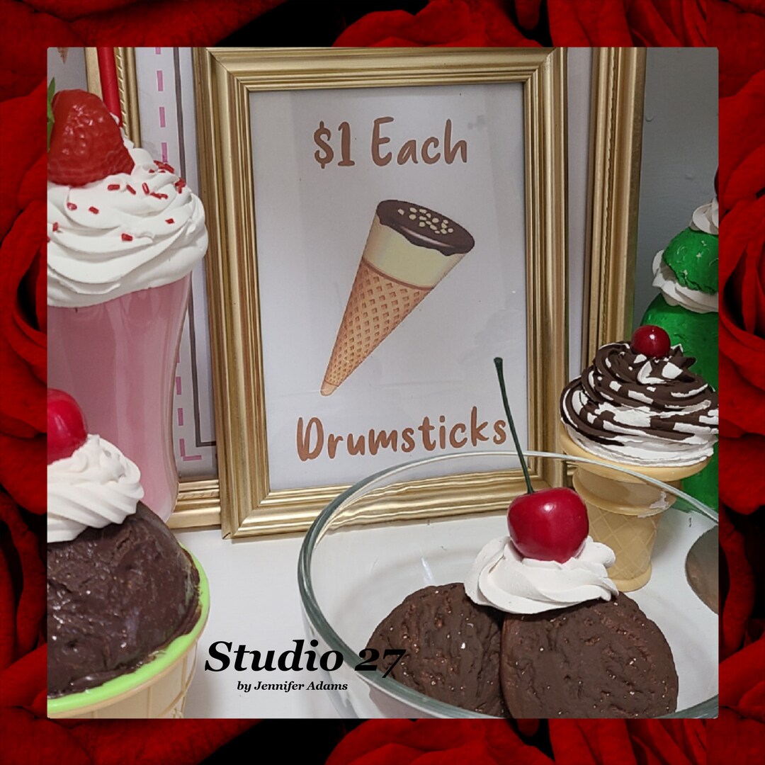 Ice Cream Art INSTANT DOWNLOAD Printable 1 Dollar Each Drumsticks ...