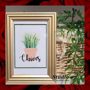 Herb Art INSTANT DOWNLOAD - Printable - Chives - Garden Potted Plant ...