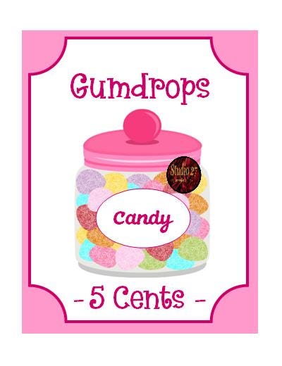 Christmas Art INSTANT DOWNLOAD Printable Gumdrops Pink Winter Holiday ...