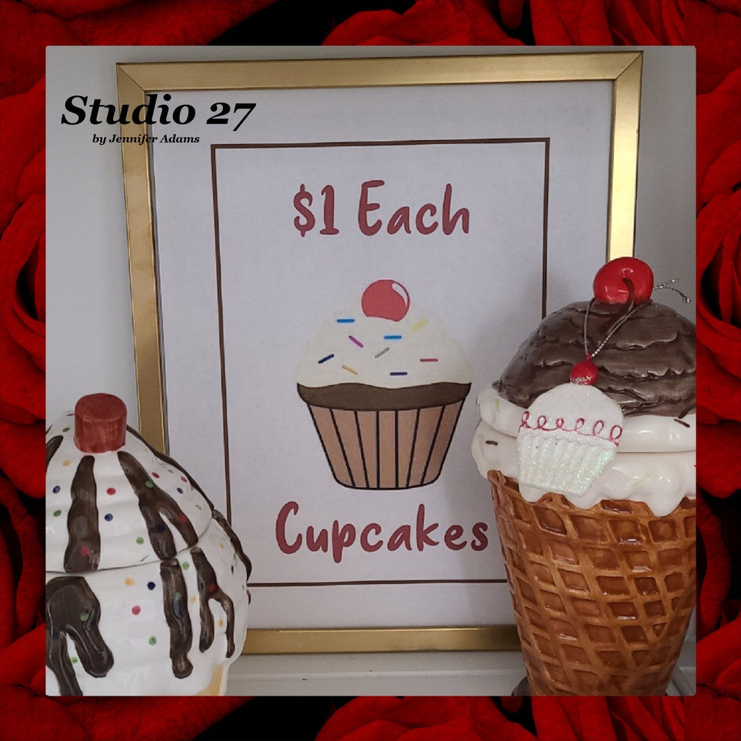 Bakery Art INSTANT DOWNLOAD - Printable - 1 Dollar Each Cupcakes ...