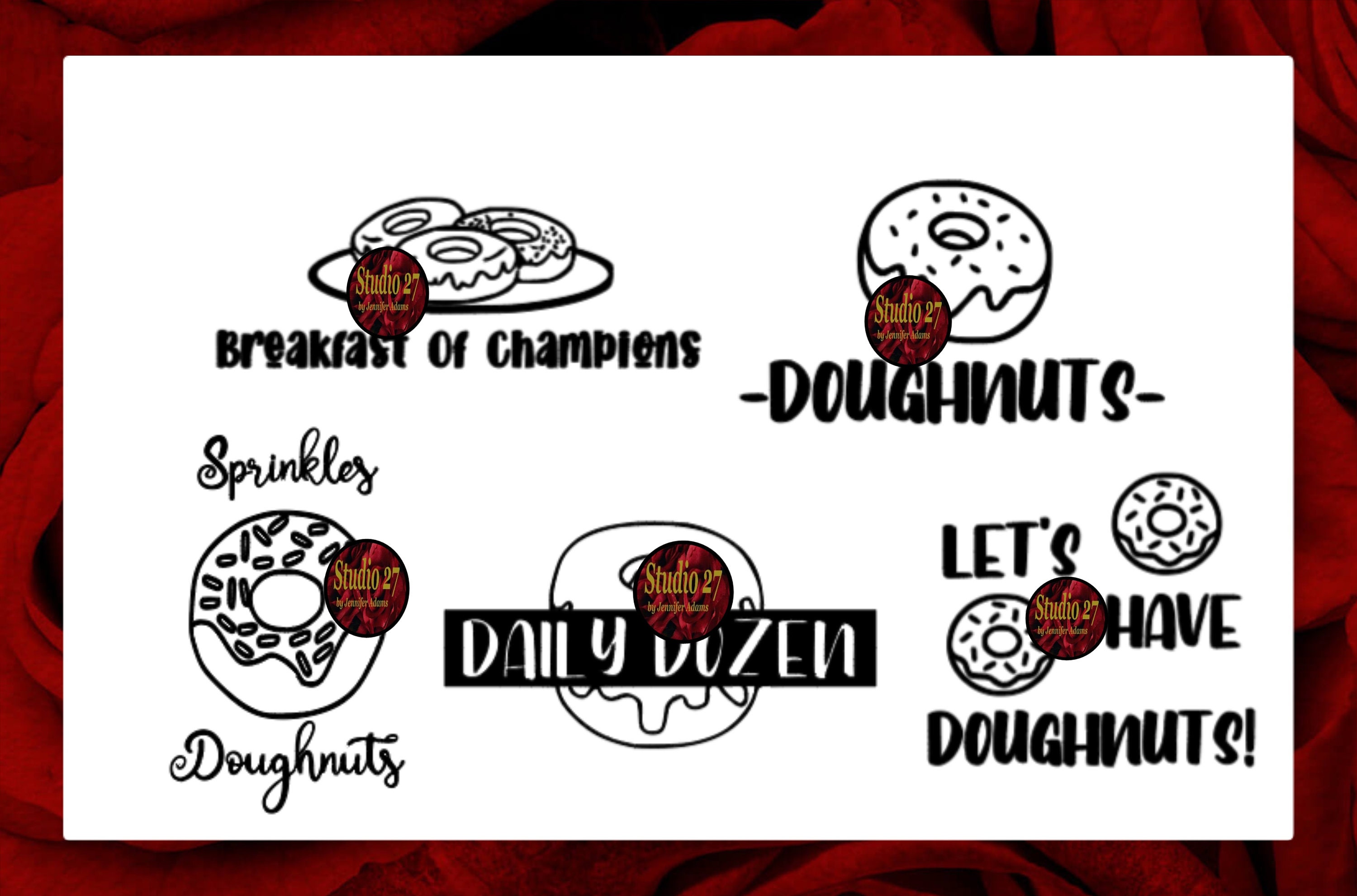 Doughnut SVG Bundle- Instant Download - Commercial Use Ok - Kitchen ...