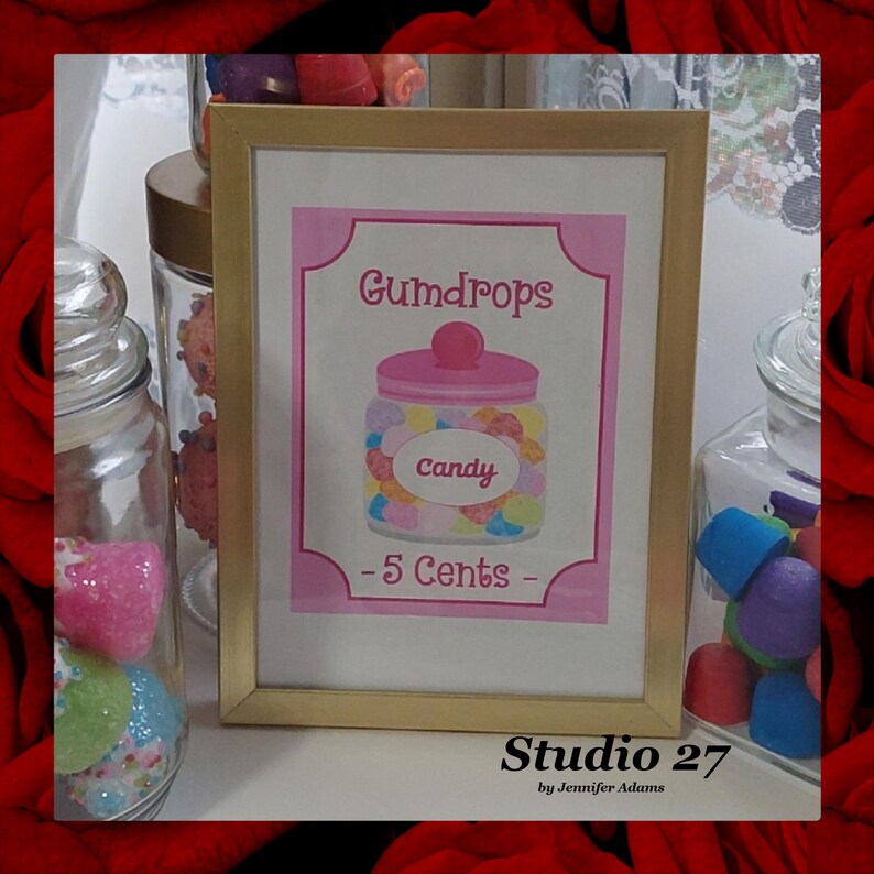 Christmas Art INSTANT DOWNLOAD Printable Gumdrops Pink Winter Holiday ...