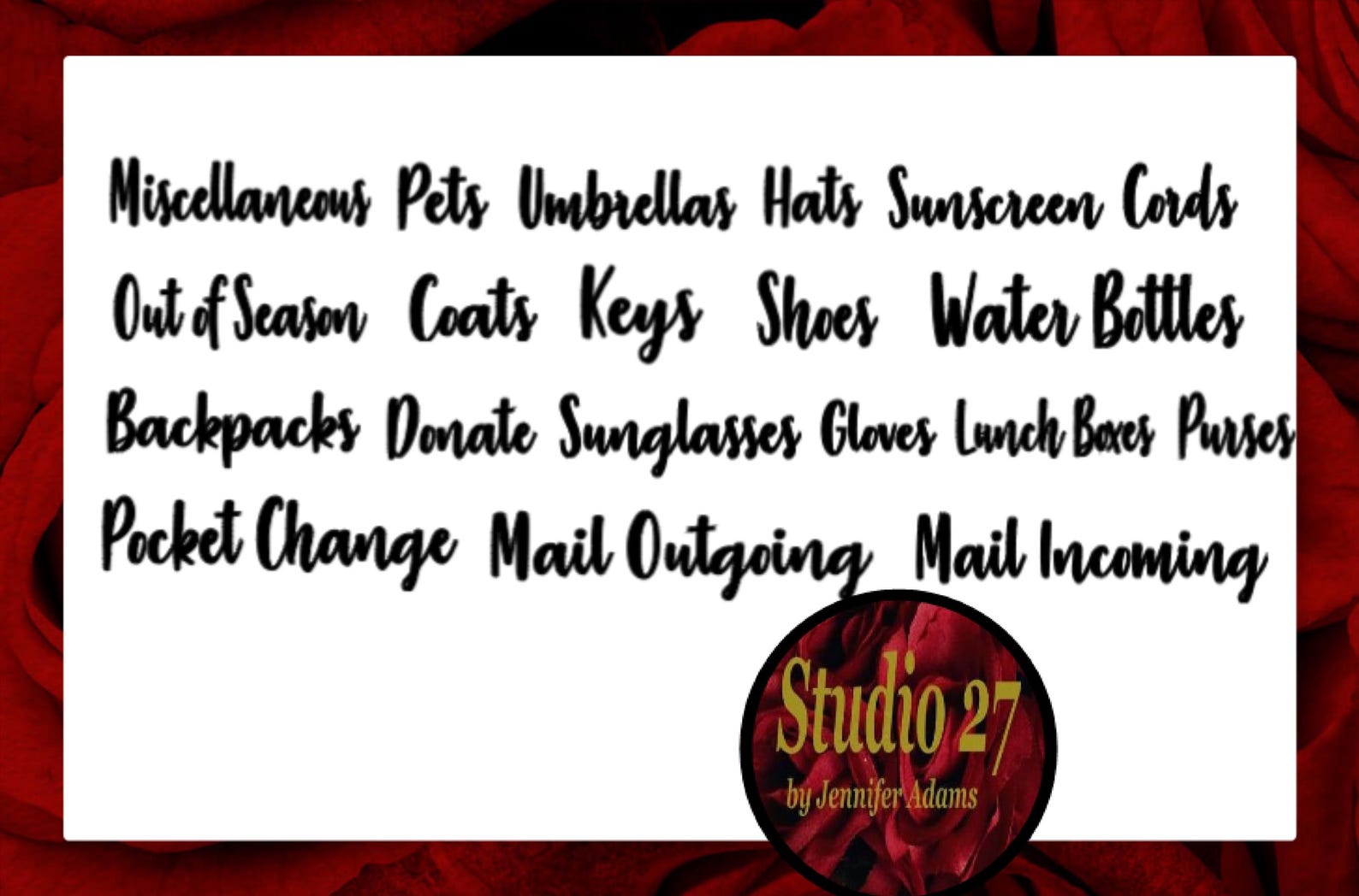 Mudroom Supply Cabinet / Closet Organization Labels SVG Bundle- Instant ...
