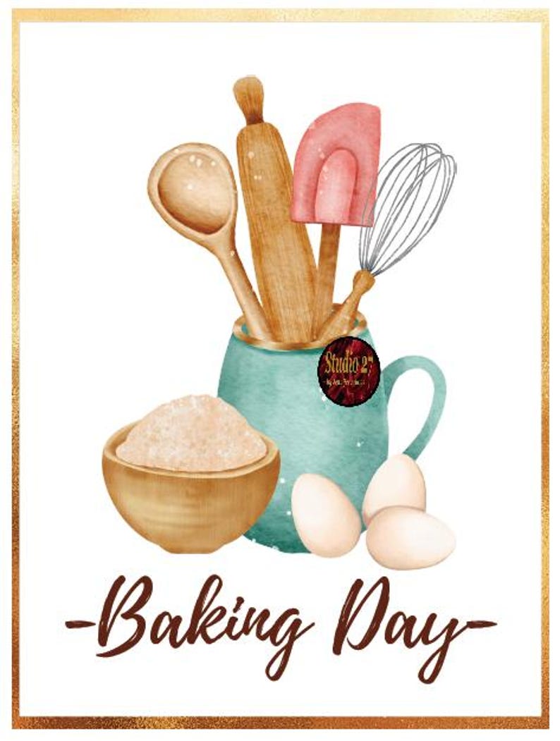 Baking Art - INSTANT DOWNLOAD - Wall Poster Printable - Kitchen Pantry ...