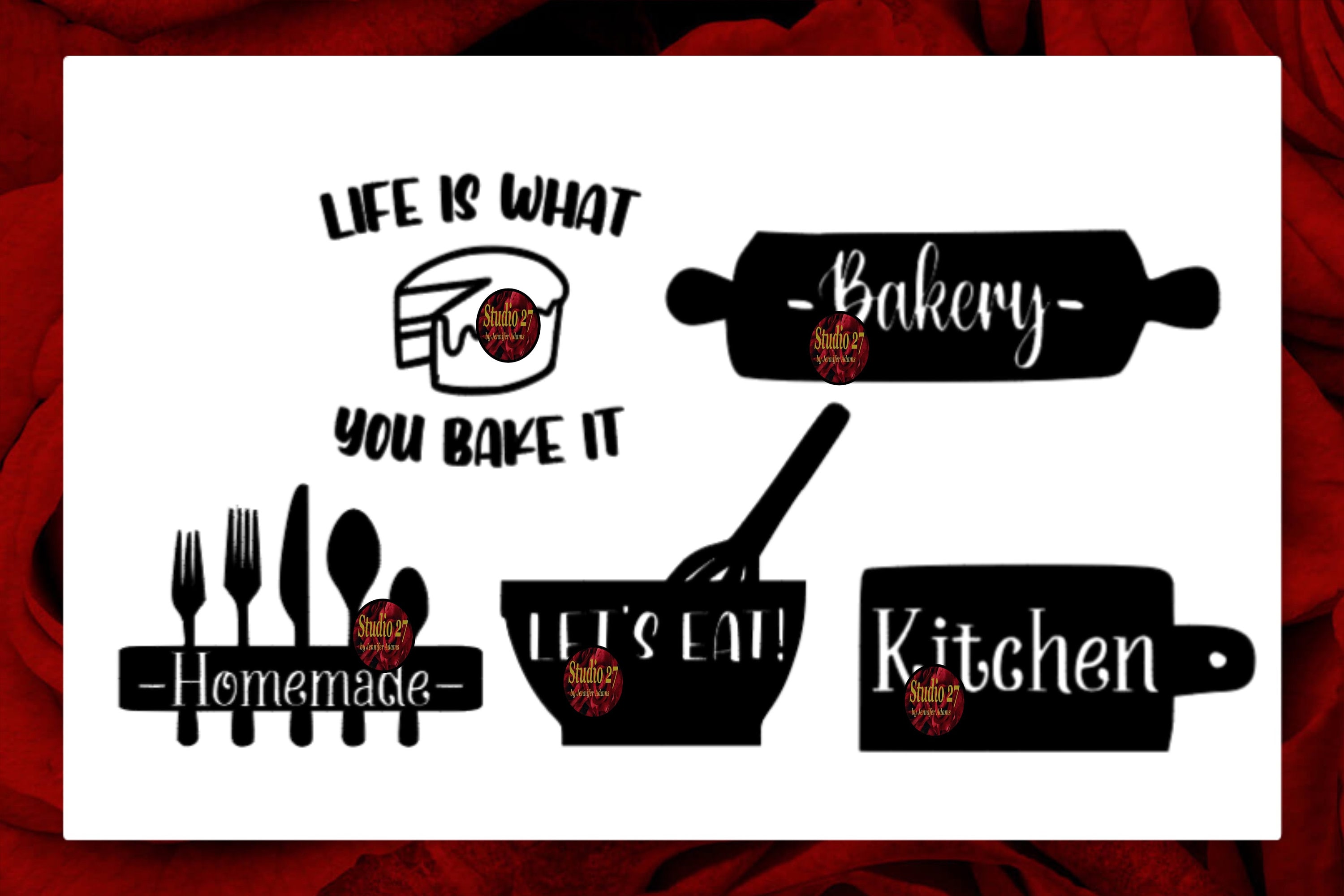 Kitchen SVG Bundle- Instant Download - Commercial Use Ok - Rolling Pin ...