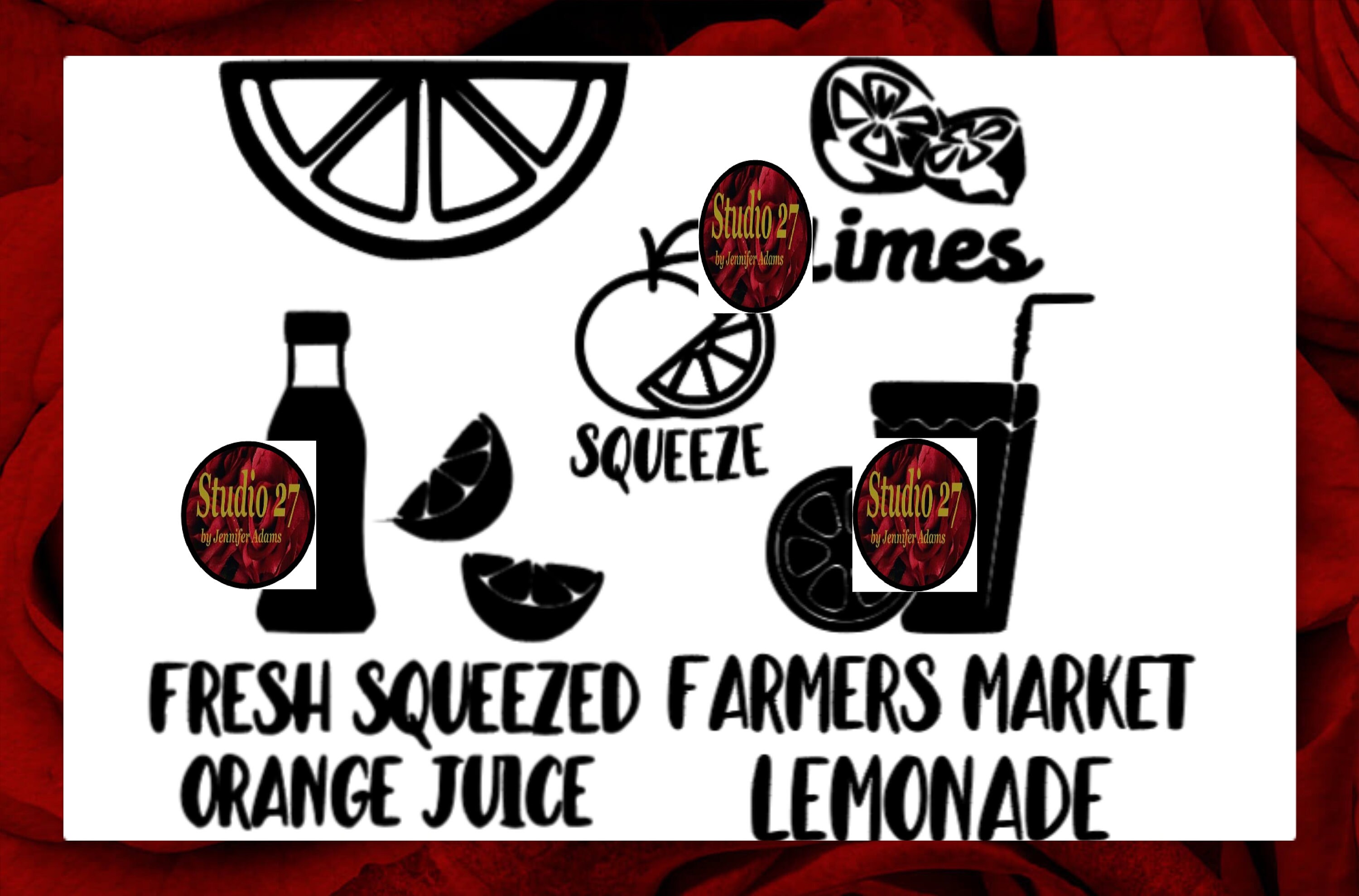 Summer Citrus SVG Bundle Orange Lemon Lime Instant Download Commercial ...