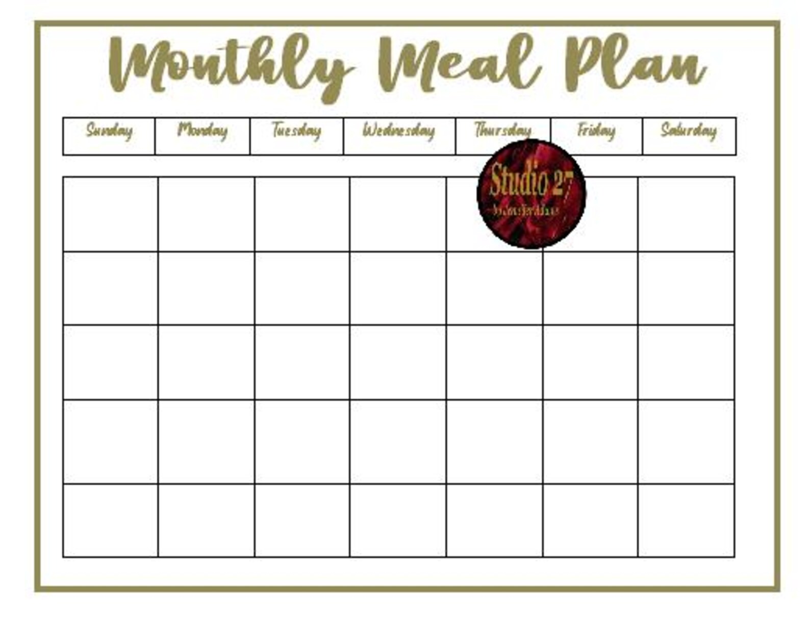 Meal Planning Grocery List INSTANT DOWNLOAD Printable Organizational ...