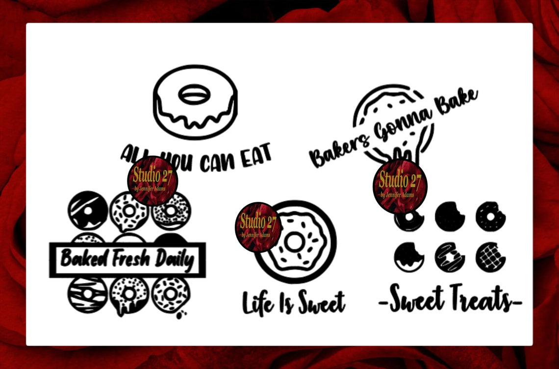 Doughnut SVG Bundle- Instant Download - Commercial Use Ok - Sprinkled ...