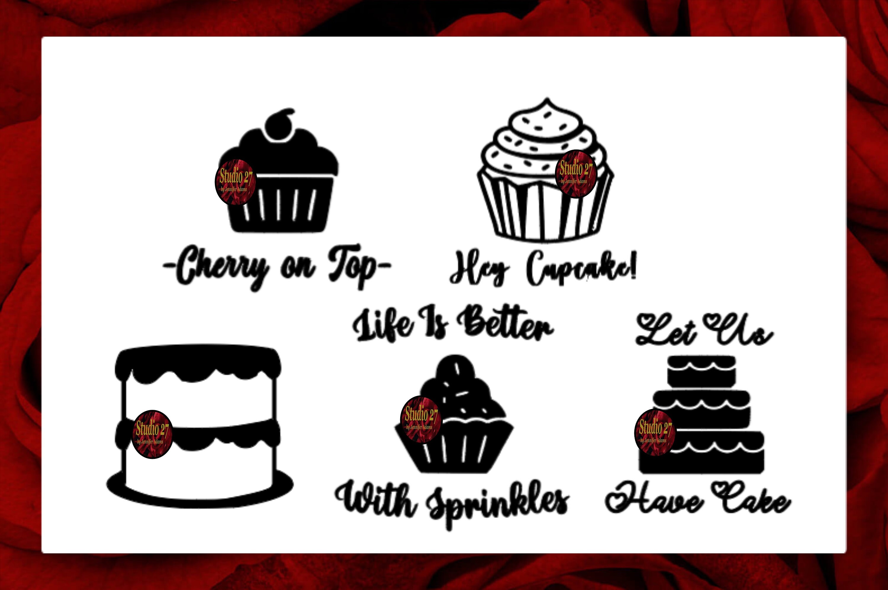 Cake Cupcake SVG Bundle- Instant Download - Commercial Use Ok - Kitchen ...