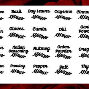 Spice Rack Labels SVG Bundle- Instant Download - Commercial Use Ok - Etsy