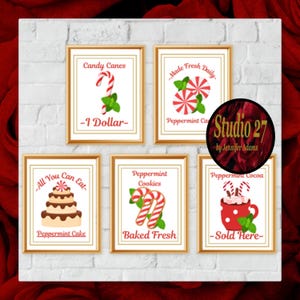 Christmas Peppermint Art Print Poster Collection Set JPG/PNG/PDF ...