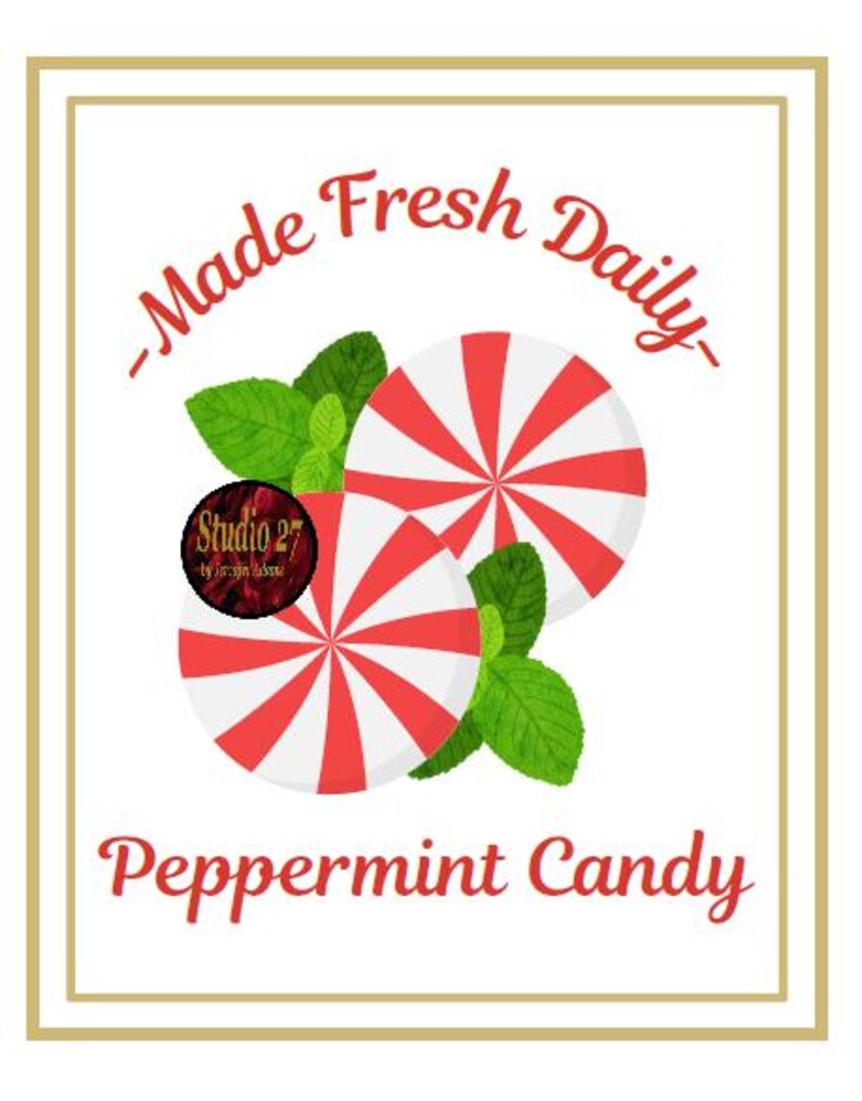 Christmas Peppermint Art Print Poster Collection Set JPG/PNG/PDF ...
