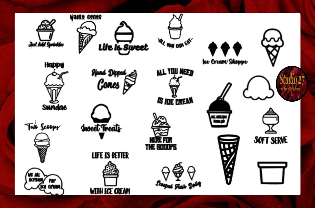 Ice Cream SVG Bundle- Instant Download - Commercial Use Ok - Kitchen ...