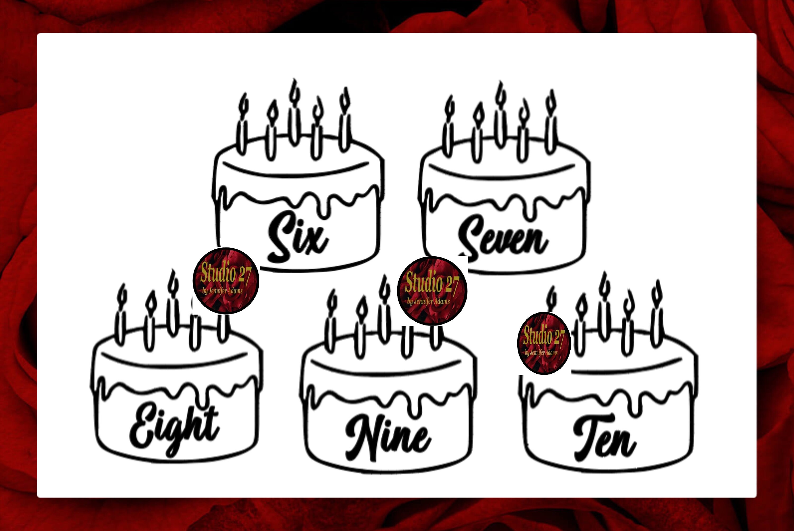 Birthday Cake Year SVG Bundle Instant Download Commercial Use Ok - Etsy