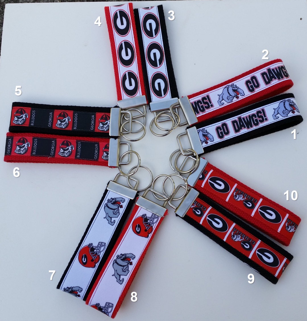 6" - Sport Team Keychain - UGA Georgia Bull Dawgs Key Fob - Etsy