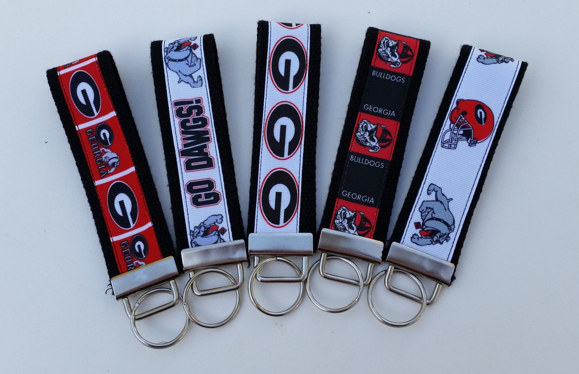 6 Sport Team Keychain UGA Georgia Bull Dawgs Key Fob | Etsy