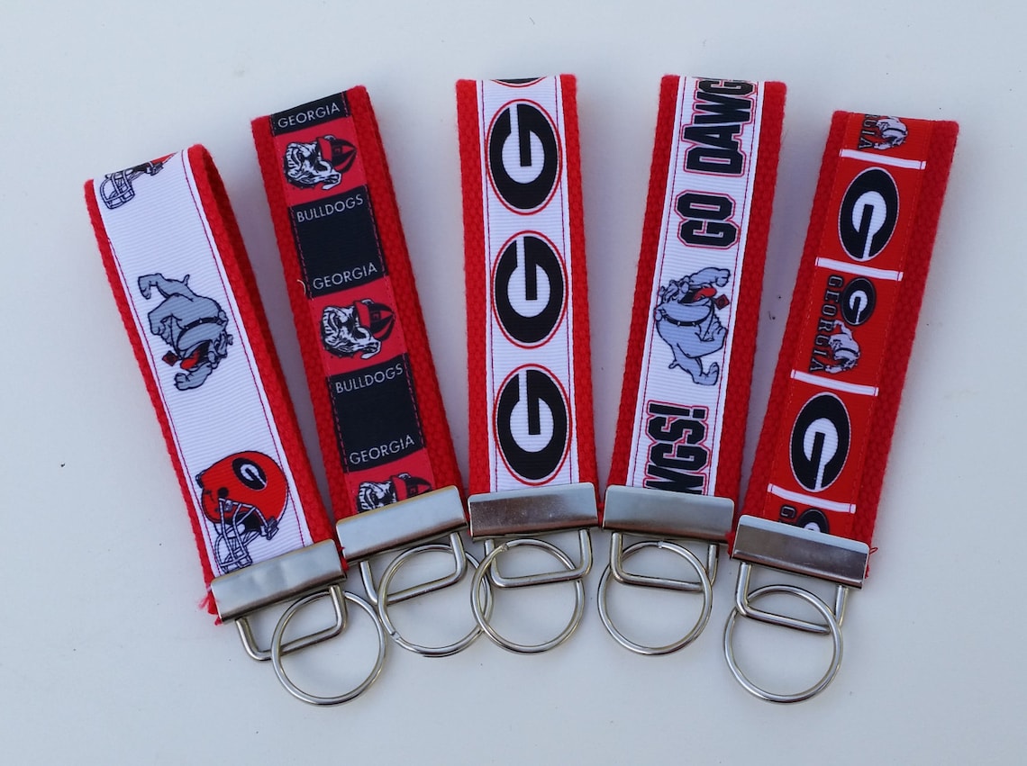 6 Sport Team Keychain UGA Georgia Bull Dawgs Key Fob - Etsy