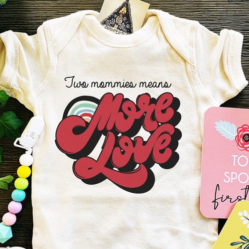 Pride Bodysuit Two Moms Baby Gift I Have Two Moms LGBTQ - Etsy