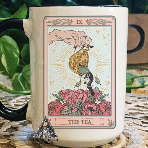 The Tea Tarot Card Mug Spill the Tea Mug Occult Tarot Card - Etsy