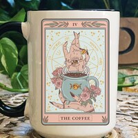 The Fool Tarot Card Mug for Coffee, Palmistry Hand Coffee Mug for Women ...